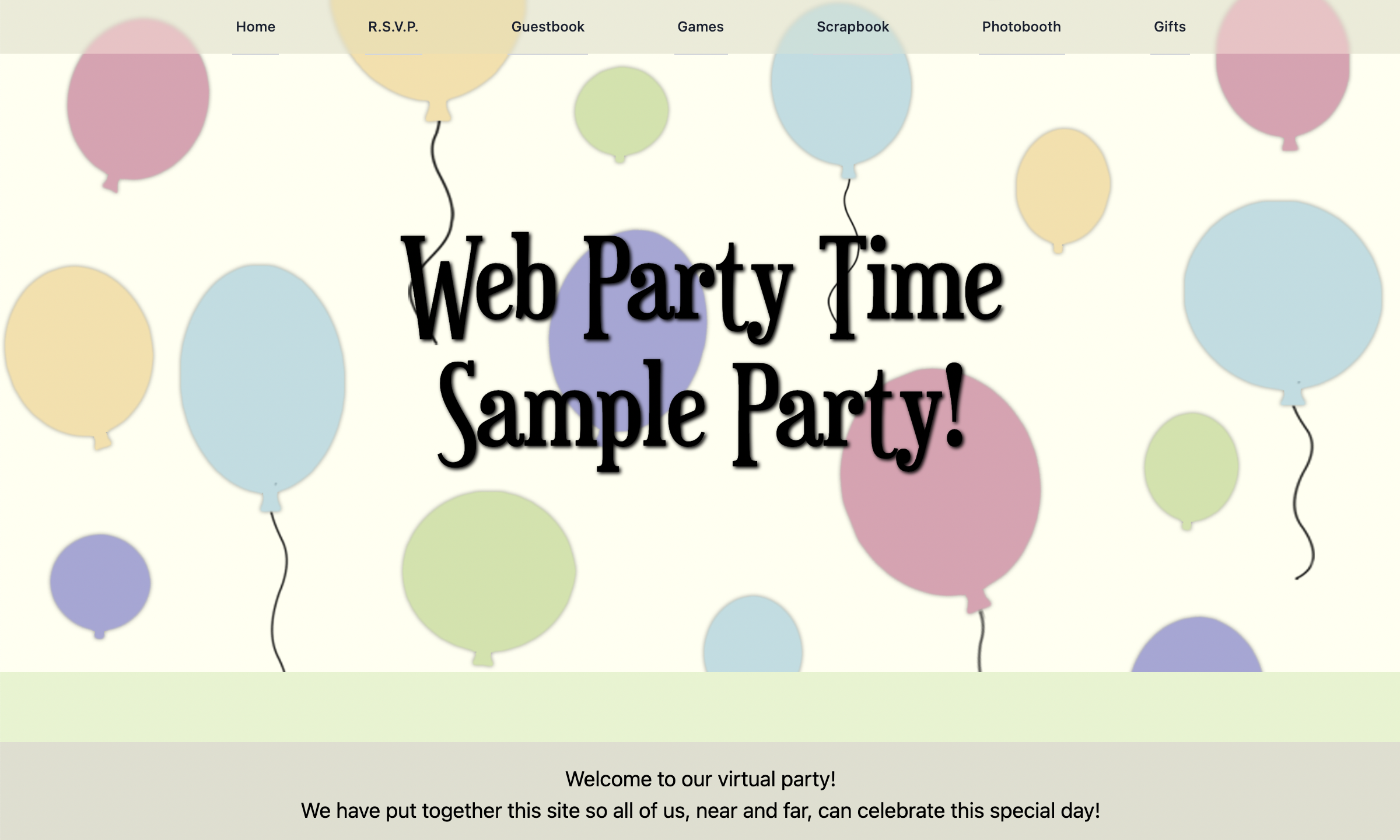 Web Party Time - Theme Options